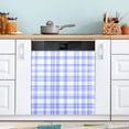 Blue Plaid Dishwasher Magnet Cover Reuseable Refrigerator Magnet Cover ...