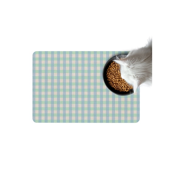 Blue Plaid Doormat Non Slip Diatomaceous Earth Door Mat Absorbent Quick ...