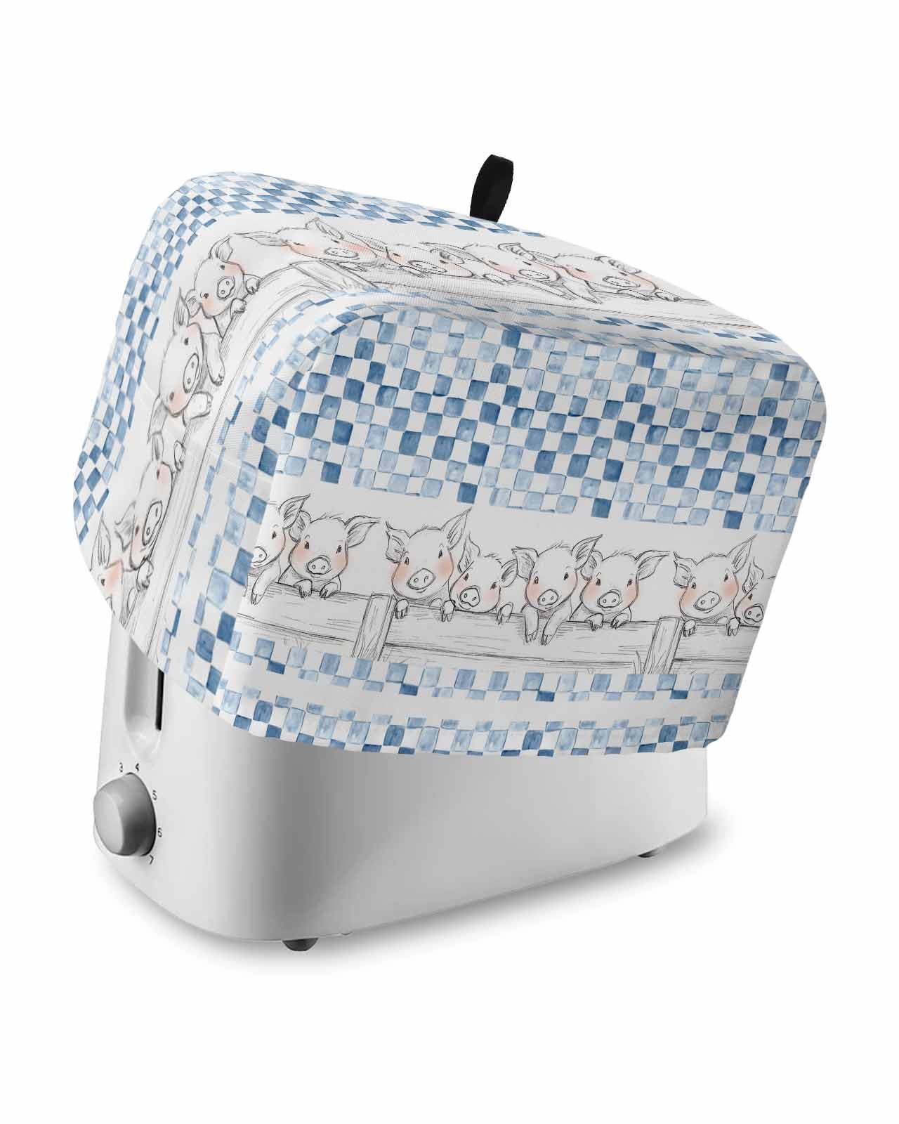 Blue Plaid Farmhouse Small Toaster Cover 2 Slice, Kitchen Appliance ...