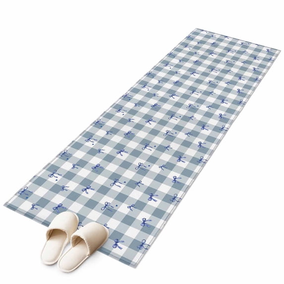 Blue Plaid Kitchen Runner Rug 2x6 Washable Runners for Hallway Non Slip ...