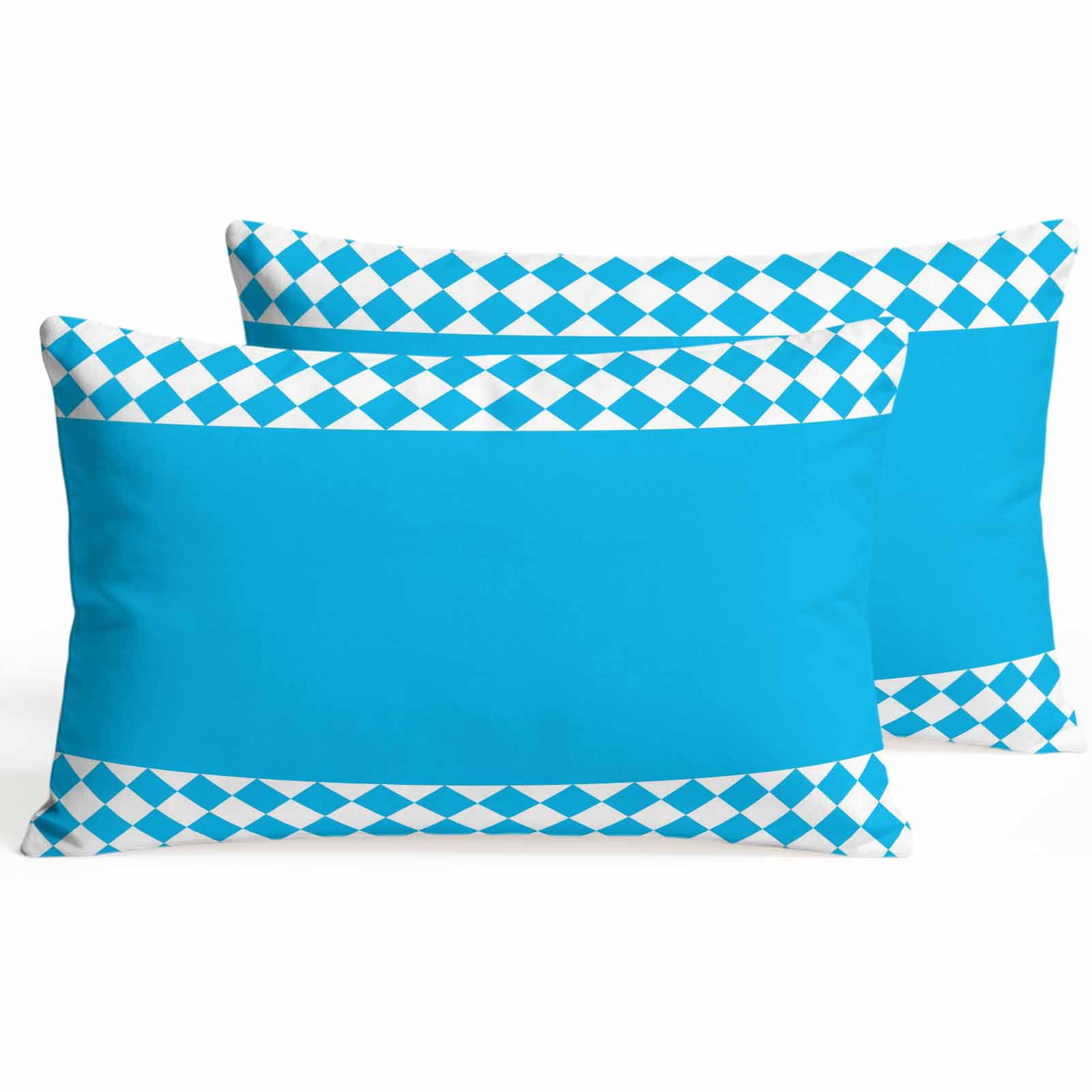 Blue Plaid Lumbar Pillow Covers 12 x 20 Inch Pillow Covers Set of 2 ...