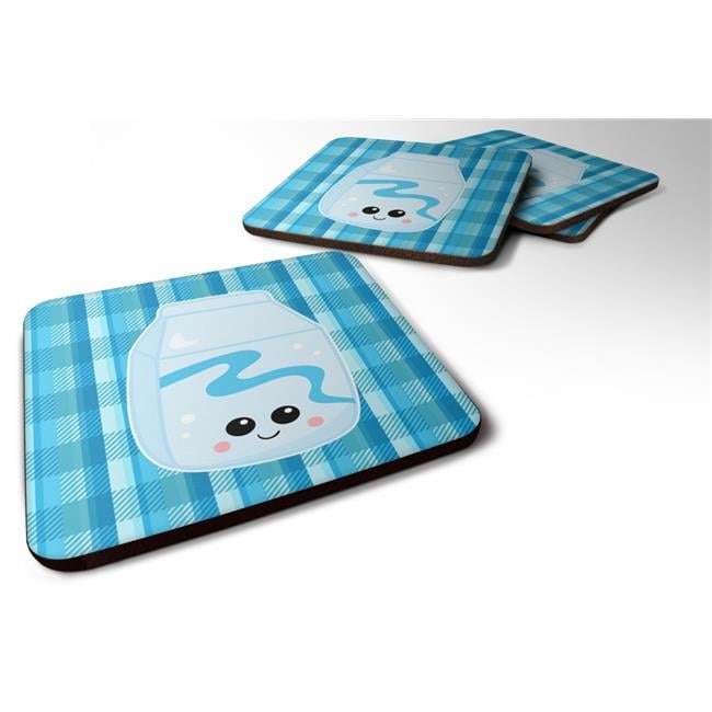 Blue Plaid & Milk Foam Coasters - Set of 4 - Walmart.com