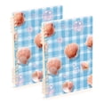 Blue Plaids Bubbles Shells Notebook Detachable Coil Notebook Diary Plan ...