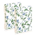 Blue Plaids Flowers Leaves Notebook Detachable Coil Notebook Diary Plan ...