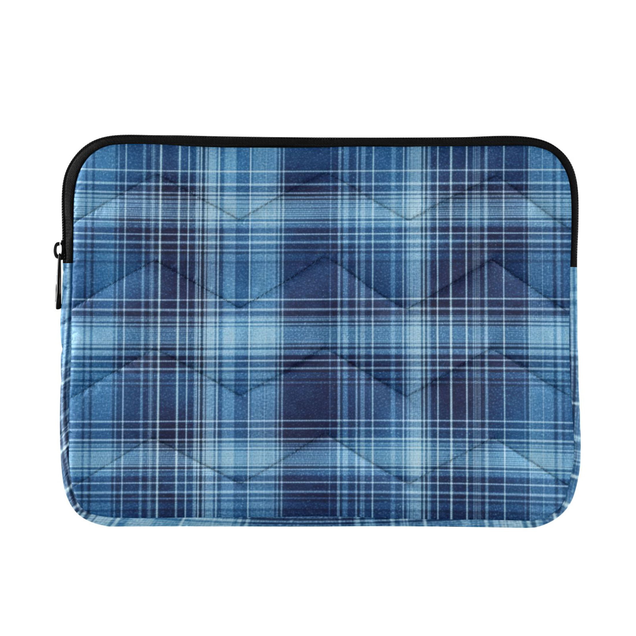 Blue Plaids Quilted Laptop Protective Cases Computer Sleeves Tablet ...
