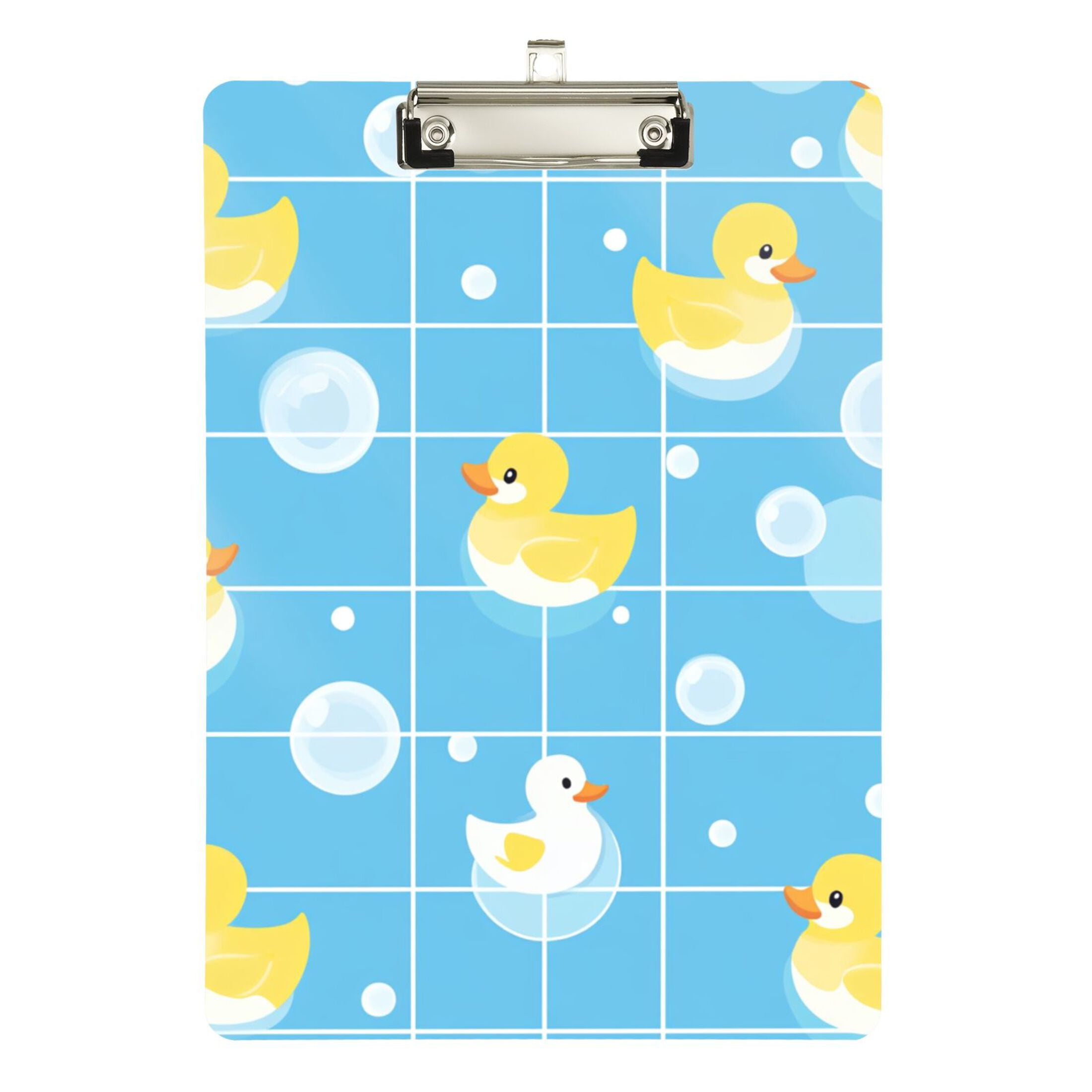 Blue Plaids Rubber Ducks Bubbles Acrylic Clipboard Drawing Board ...