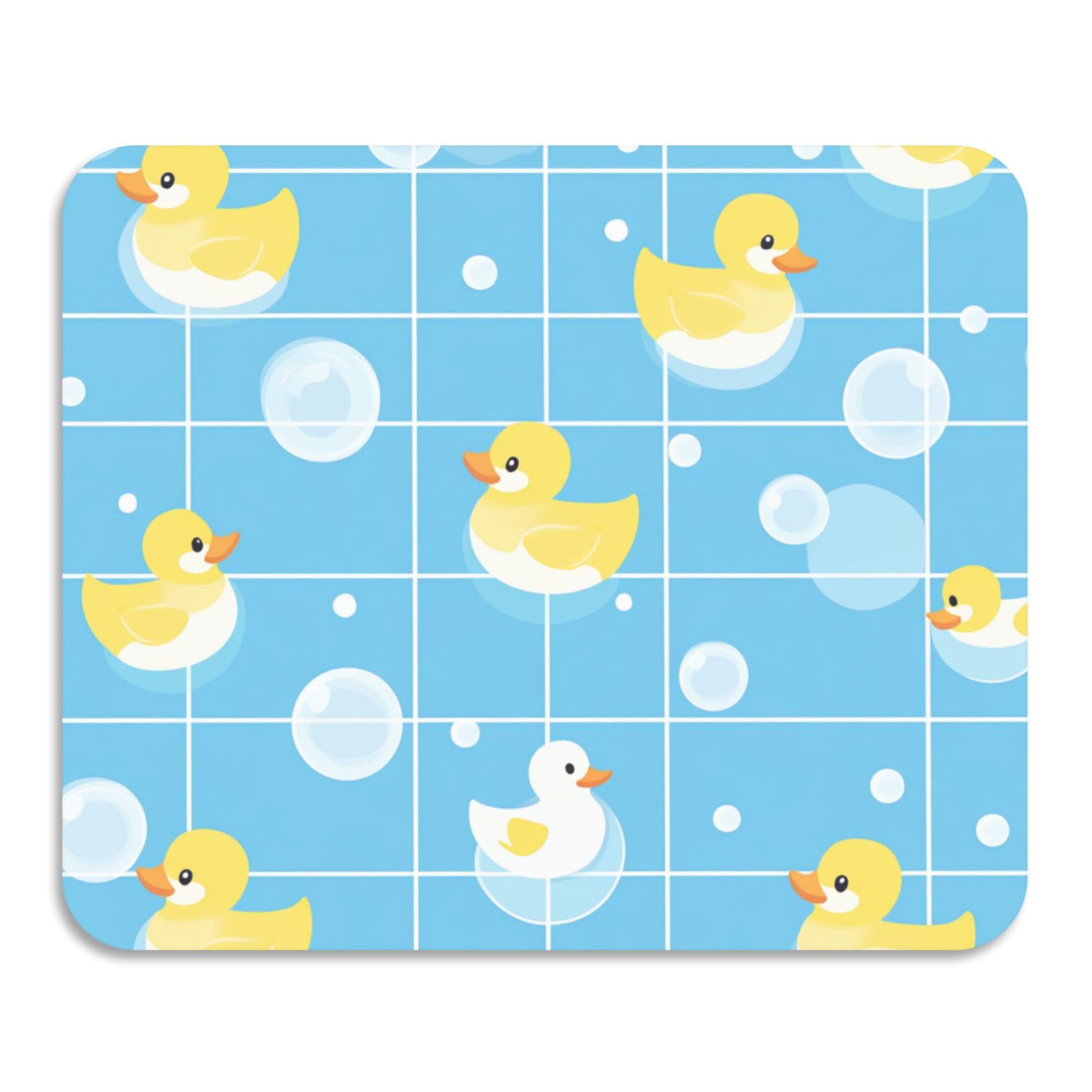 Blue Plaids Rubber Ducks Bubbles Diatomite Dish Drying Mat Drain Pad ...