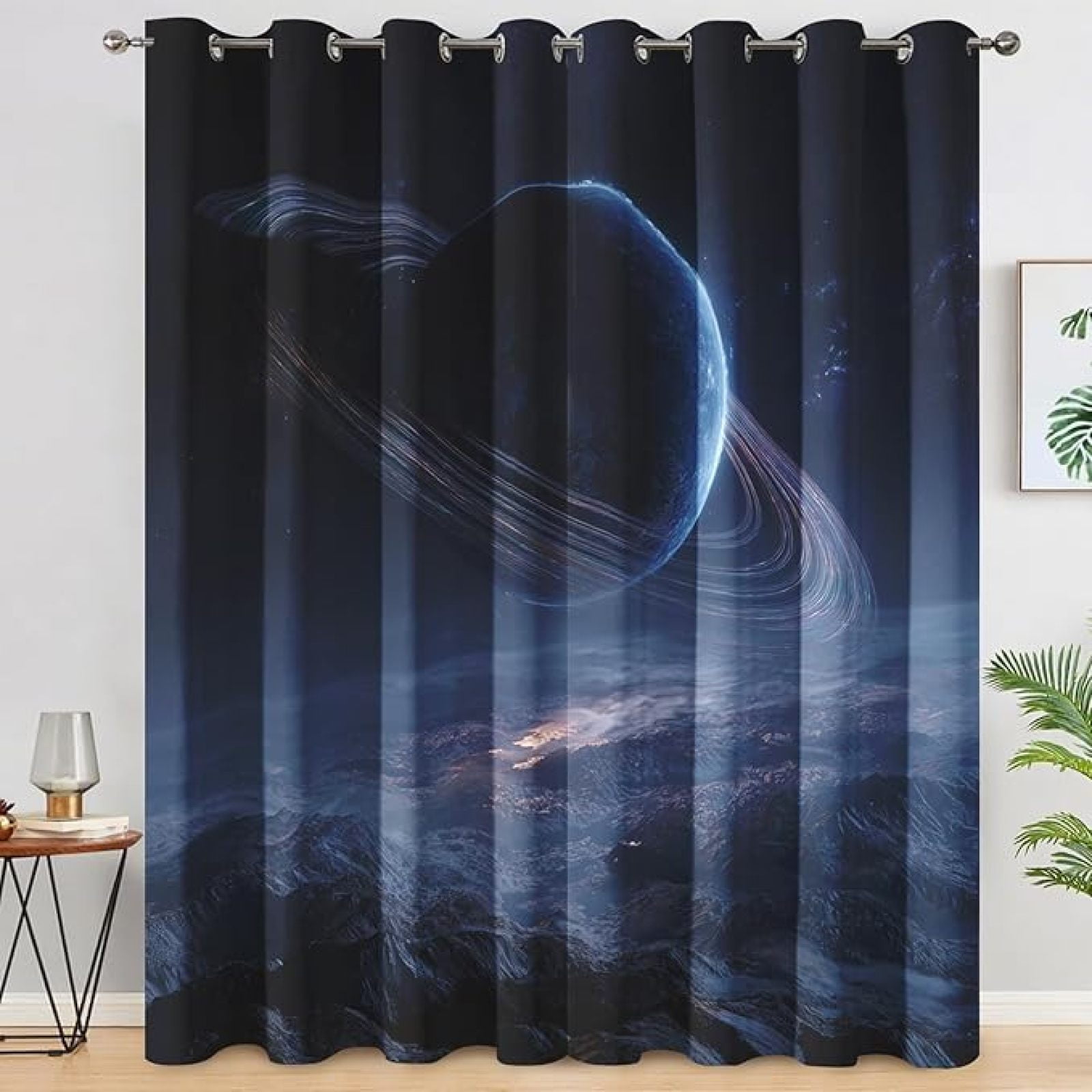 Blue Planet Blackout Curtains for Bedroom, Thermal Universe Space ...