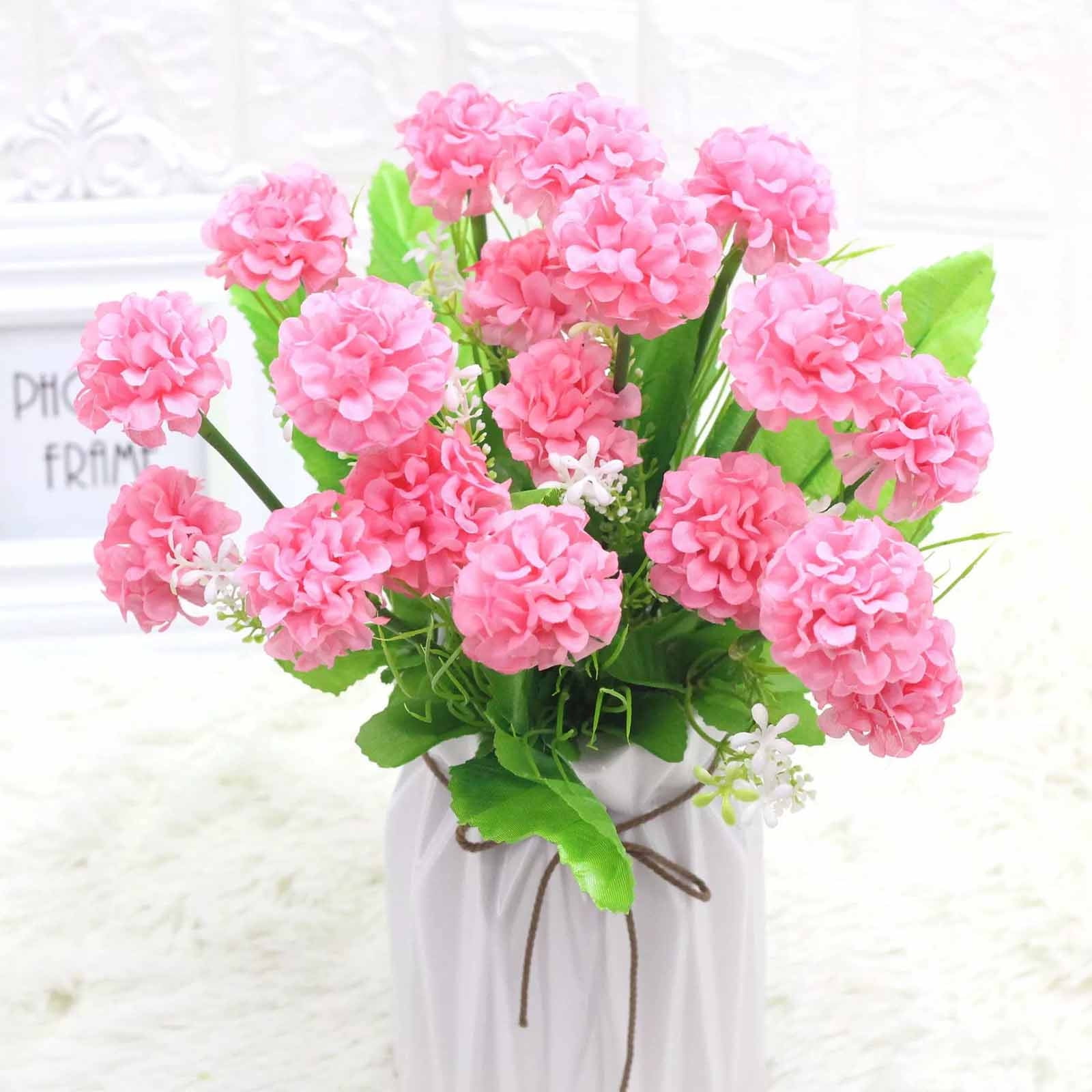 Blue Plastic Artificial Flowers - 15.7" Realistic Fake Flowers for Home ...