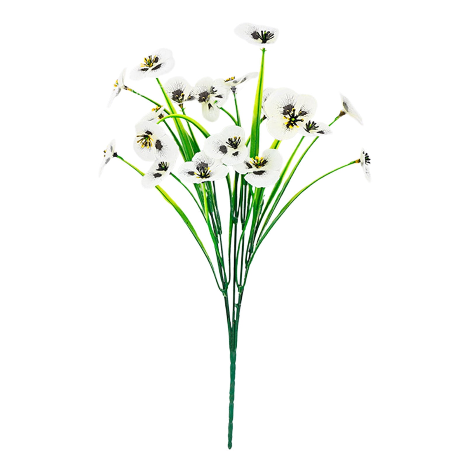 Blue Plastic Artificial Spring Grass Forked Pansy Flowers Home Decor ...