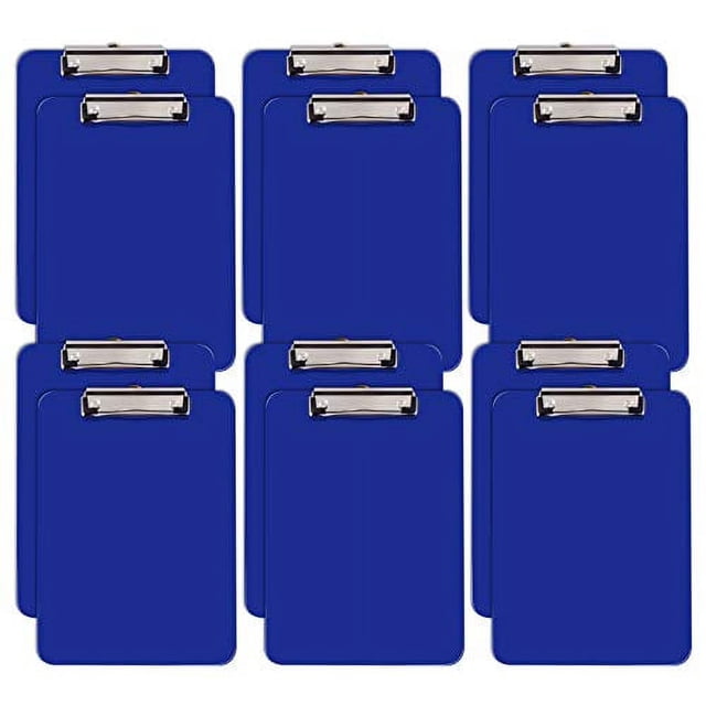 Better Office Products Blue Plastic Clipboards, 12 Pack, 12.5x9 Inch ...