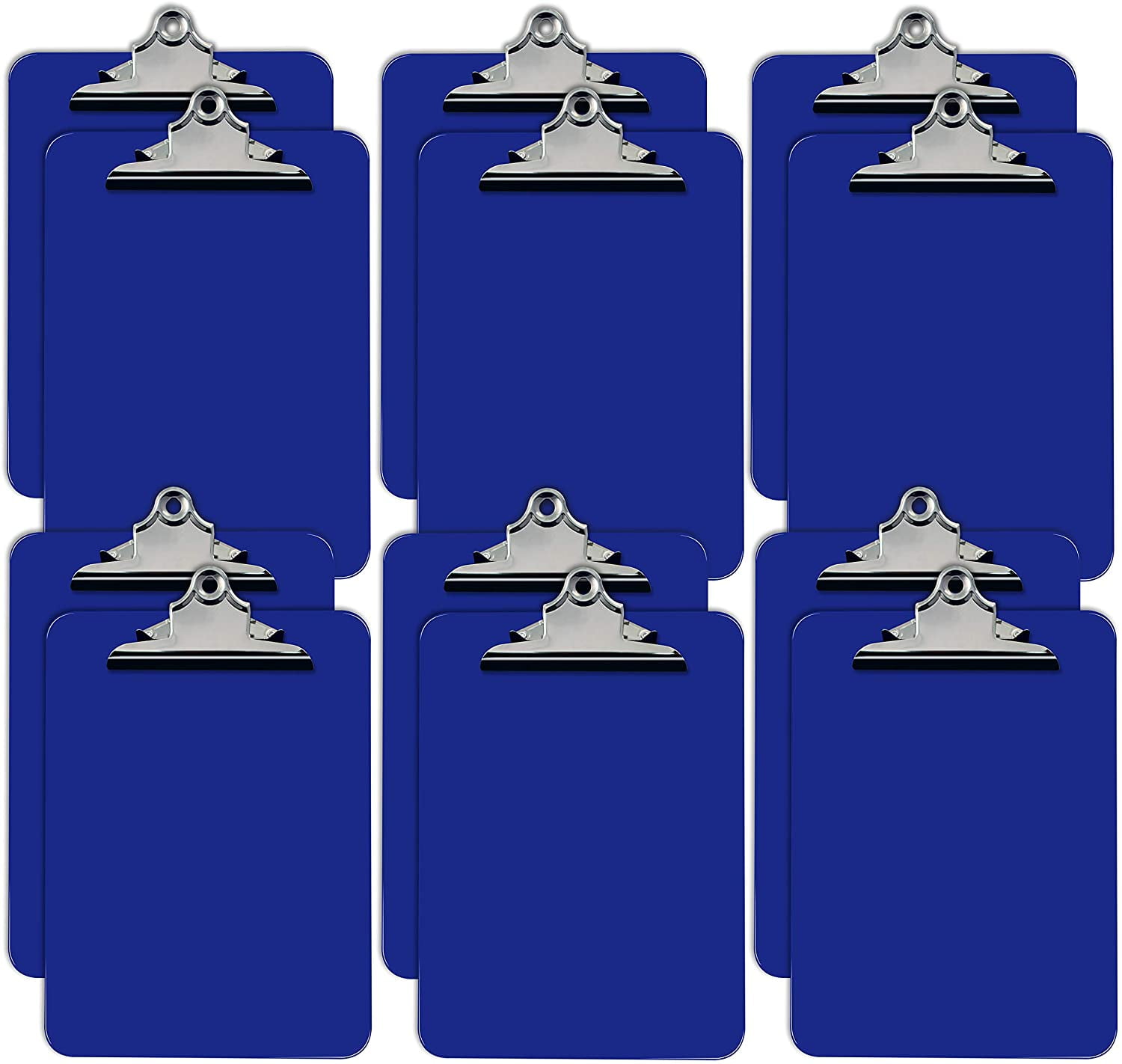 Blue Plastic Clipboards, 12 Pack, Durable, 12.5 x 9 Inch, Standard ...
