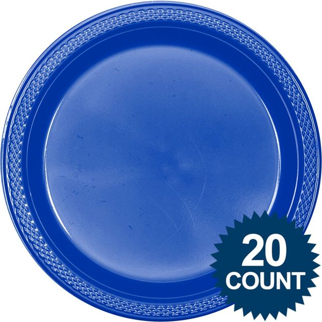 Blue Plastic Plates 10" (20 Count) - Walmart.com