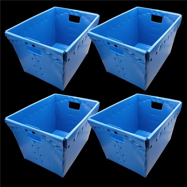 Blue Plastic Storage Postal Tote - 4 Pack - Walmart.com