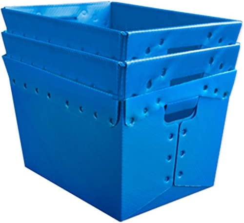 Blue Plastic Storage Totes and Stackable Storage Bins - Industrial ...