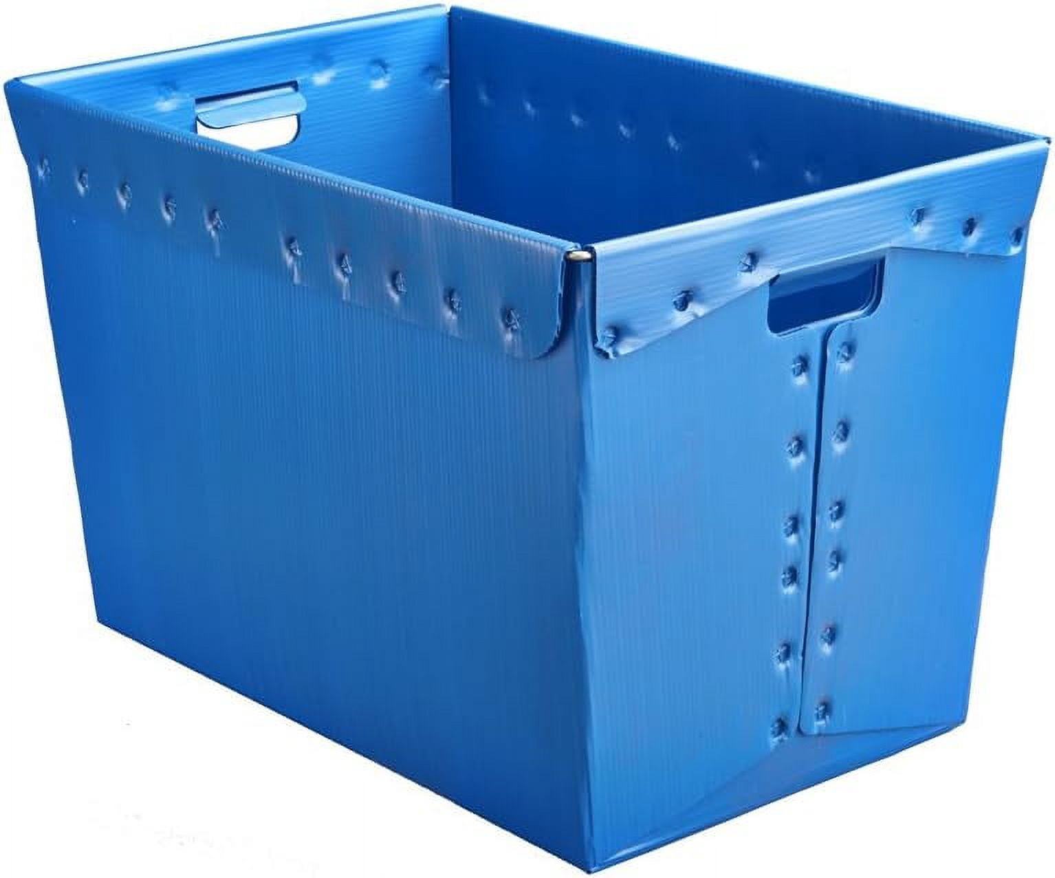Blue Plastic Storage Totes and Stackable Storage Bins - Industrial ...