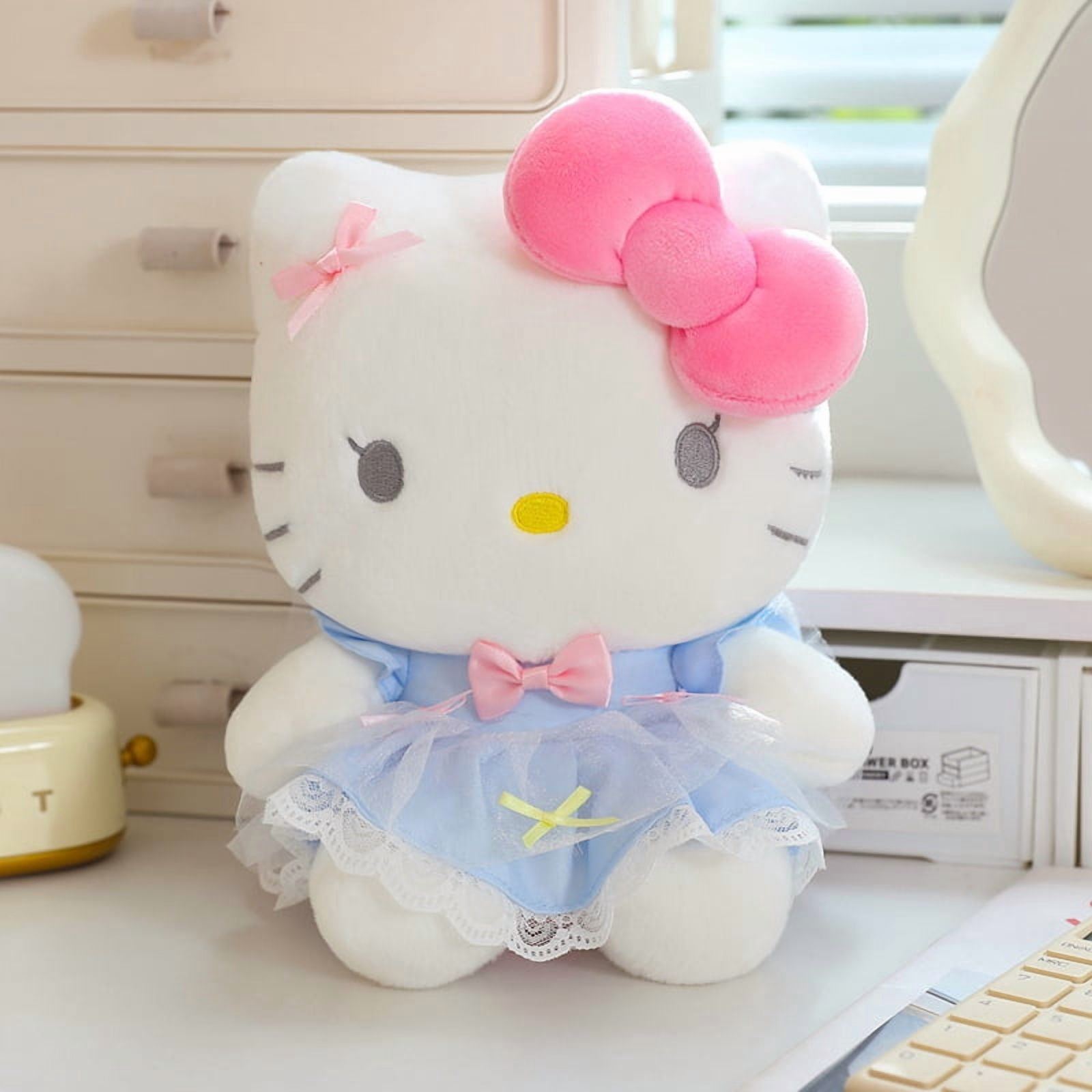Blue Plush Toys Pendants Kawaii Bowknot Stuffed Dolls Sleepping ...