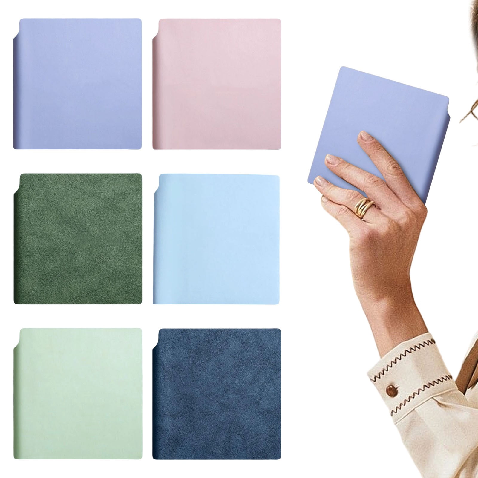 Blue Pocket Square Notebook, Mini Portable Memo Pad, Small Notepad for ...