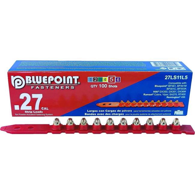 Blue Point 5008297 0.27 x 4.5 in. Plastic Strip Head Powder Loads, Red ...