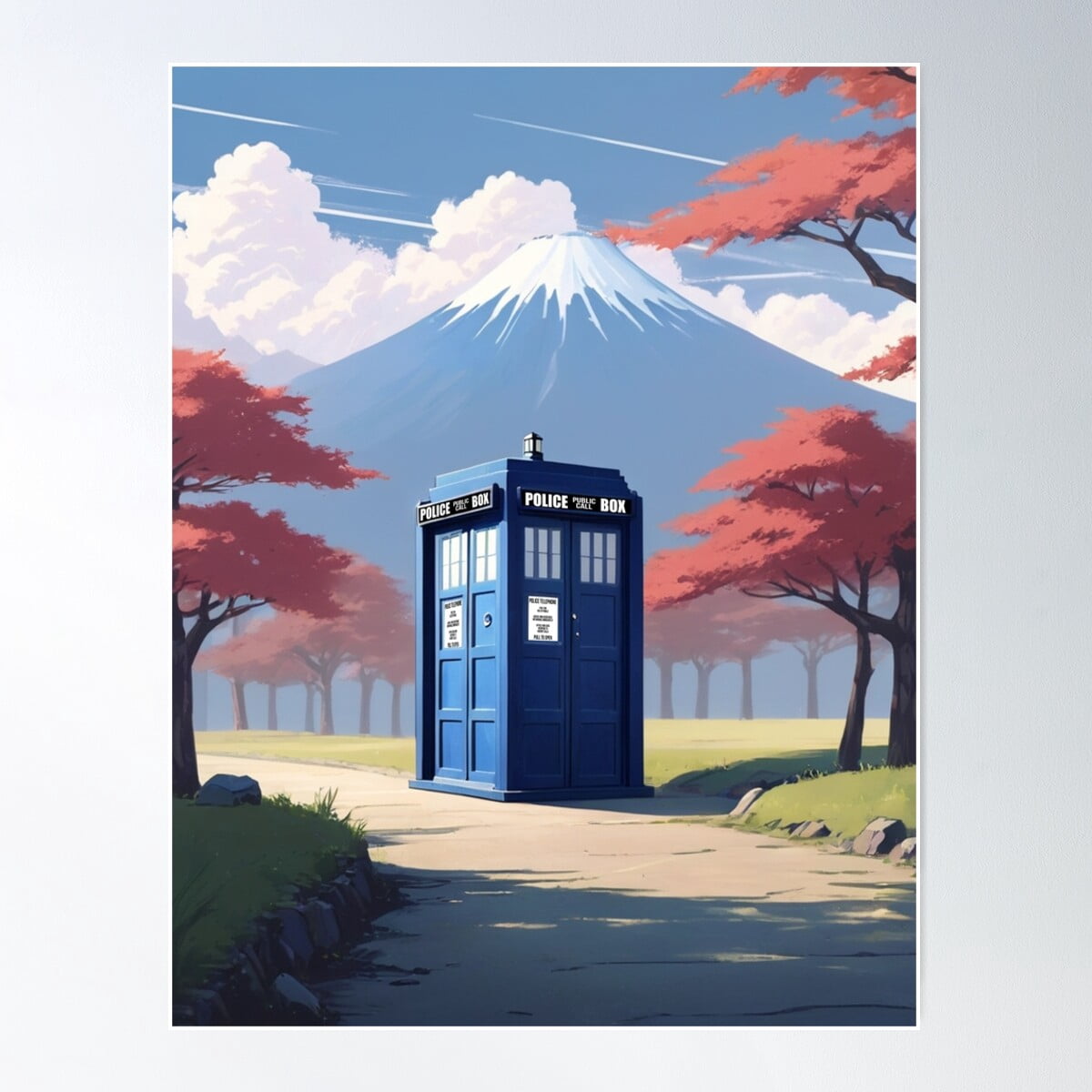 Blue Police Box In Japan (Aesthetic 2) Poster Wall Art, Modern Wall ...