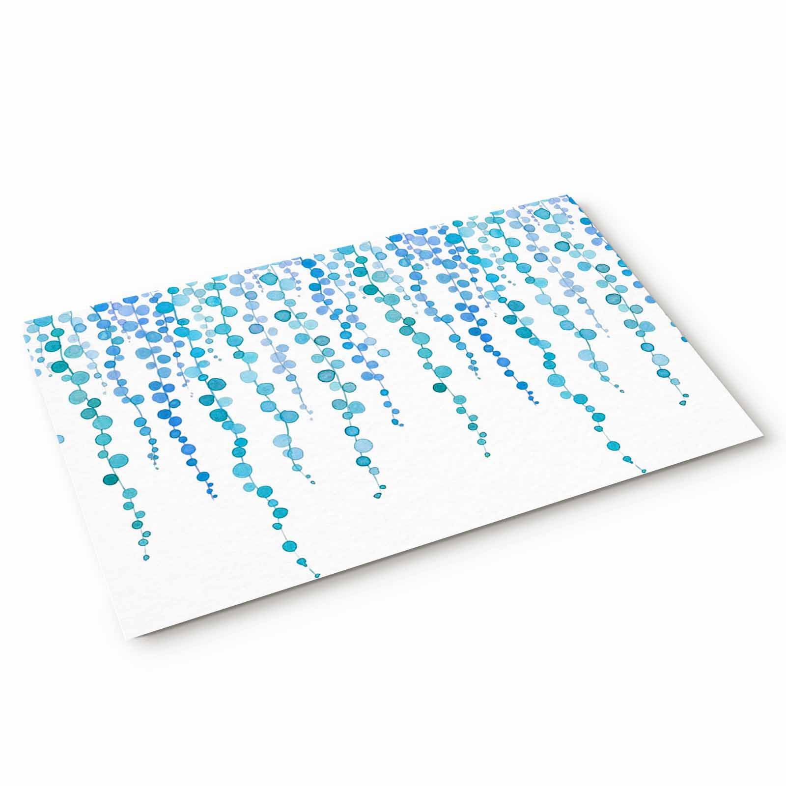 Blue Polka Dot Door Mat Watercolor Teal Blue Abstract Leaf Non Slip ...