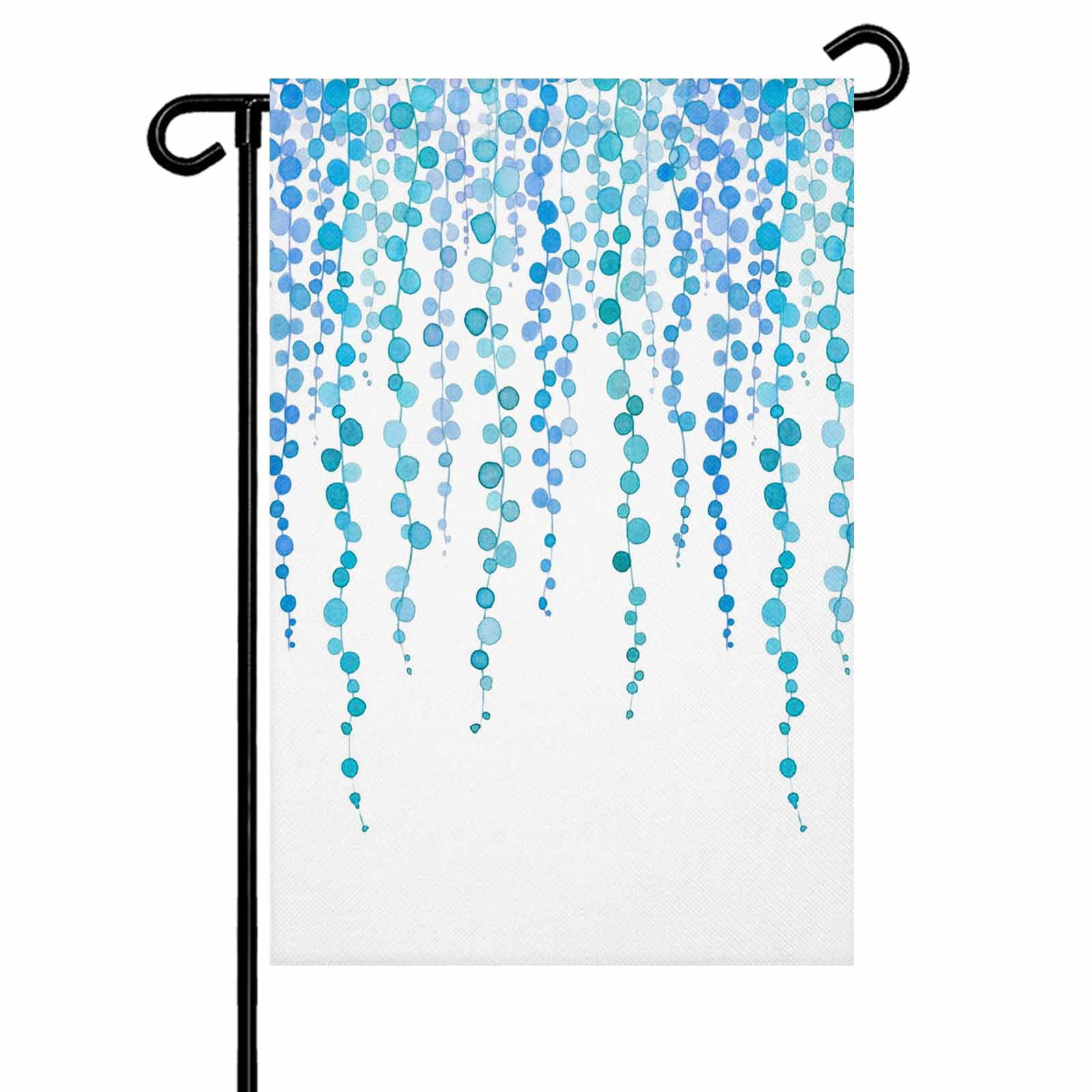 Blue Polka Dot Garden Flag 12x18 Inch Watercolor Teal Blue Abstract ...