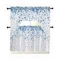 Blue Polka Dot Kitchen Curtain and Valance Set 3 Pieces,Rod Pocket ...
