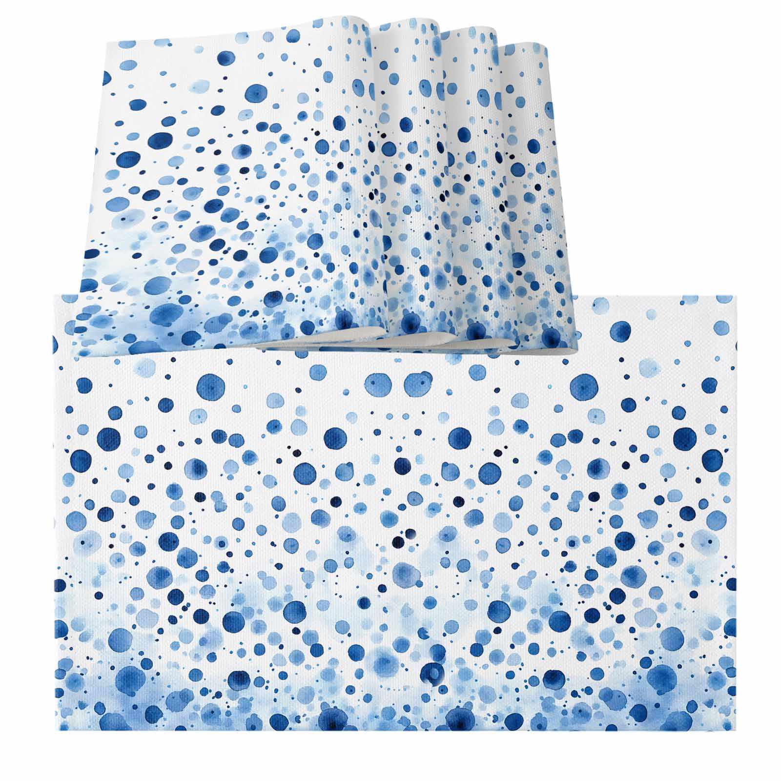 Blue Polka Dot Modern Art Abstract Watercolor Dot Burlap Kitchen Place ...