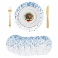 Blue Polka Dot Round Placemats Set of 6, Braided Polypropylene Place ...