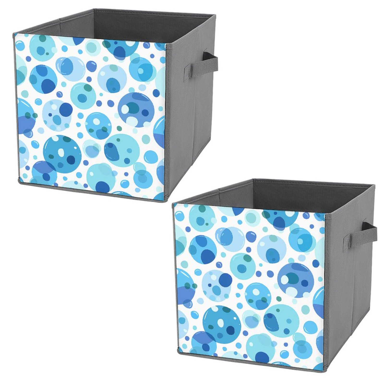Blue Polka Dots 4storage Box With Easy Carry Handle Collapsible