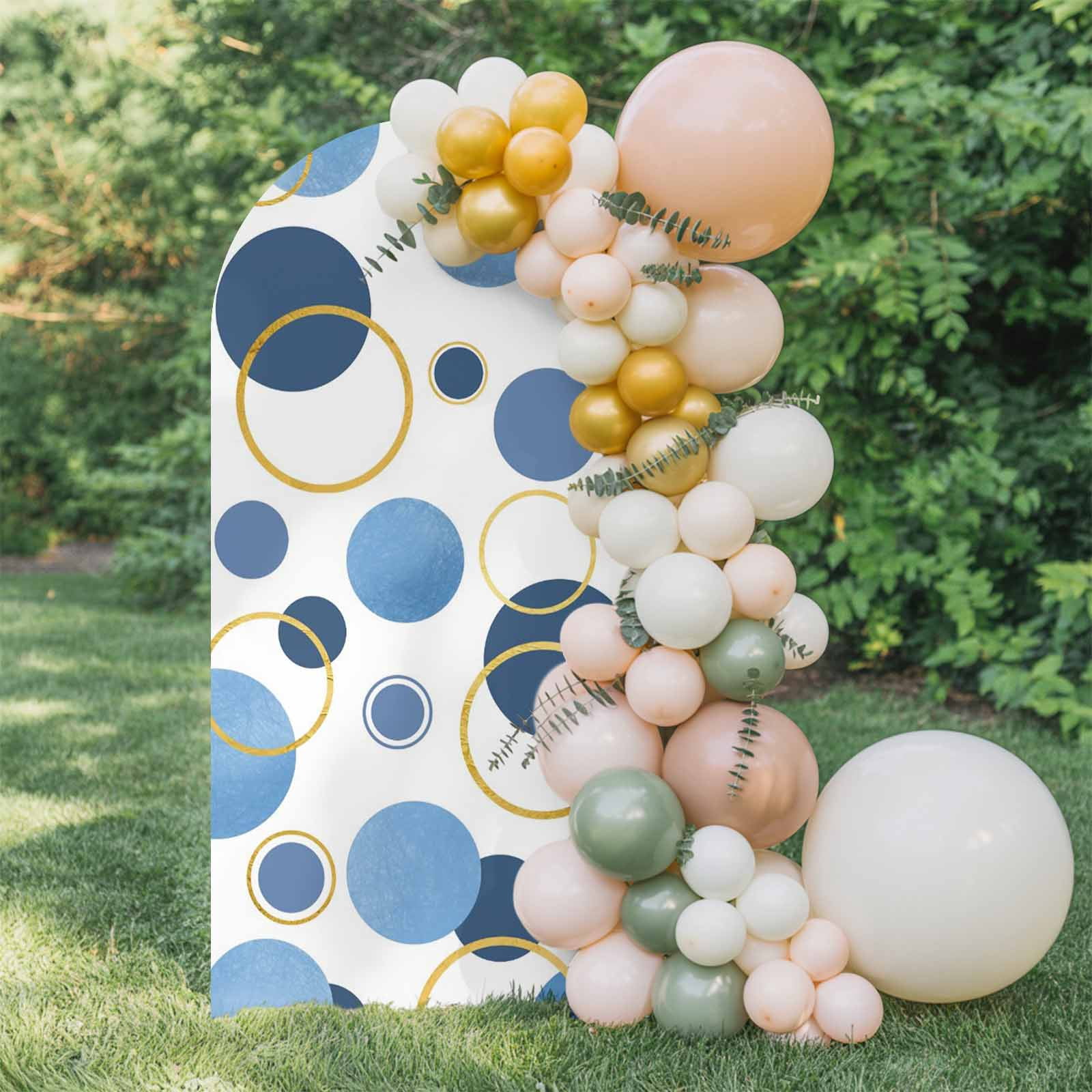 Blue Polka Dots Arch Backdrop Cover 6 FT, Watercolor Modern Abstract ...