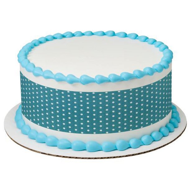 Blue Polka Dots Edible Cake Topper Image Strips - Walmart Business Supplies