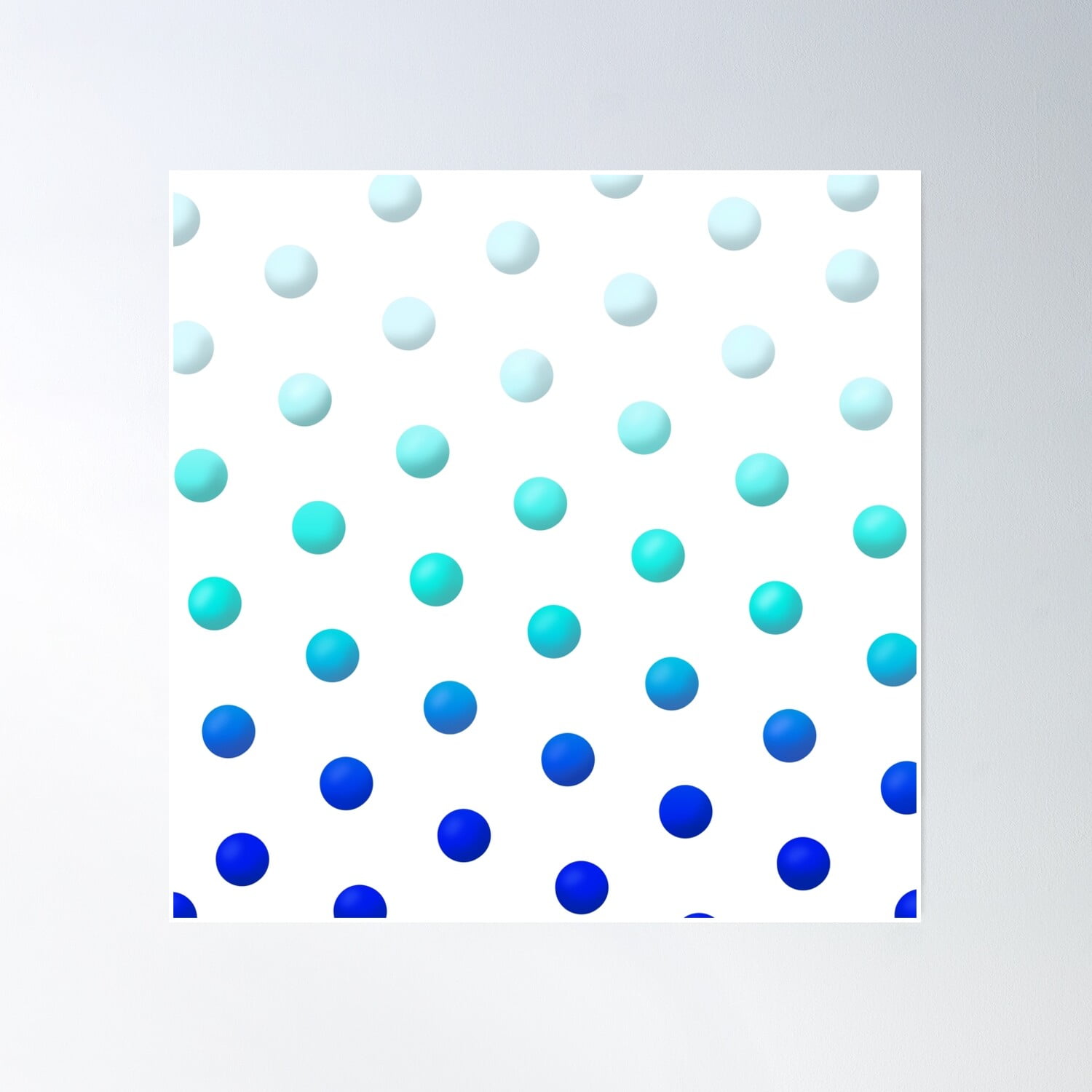 Blue Polka Dots Poster Wall Art, Modern Wall Decor, 16x16 UNFRAMED ...