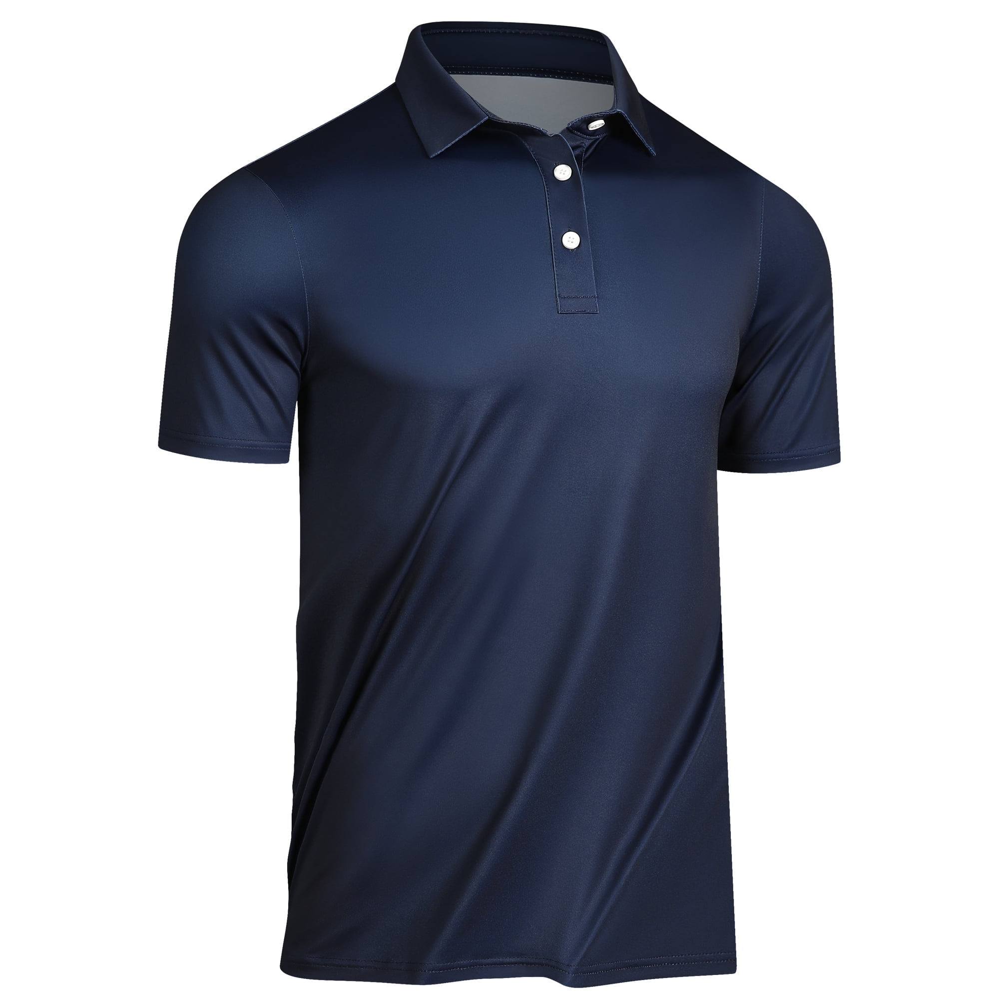 Blue Polo Shirts For Men With Collar,Polyester Mens Polos Short Sleeve ...