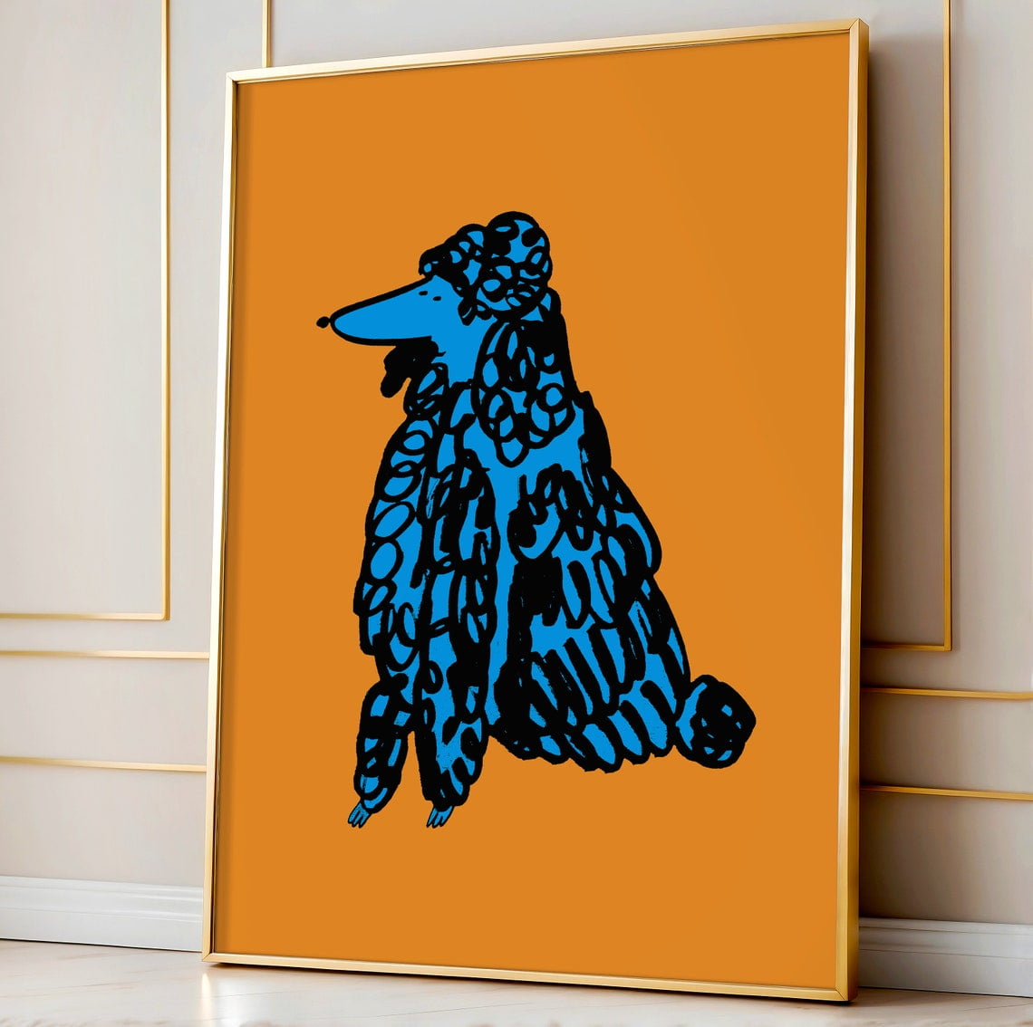 Blue Poodle Art Print - Home Decor For Dog Lovers - Gift For Her - Dogs ...