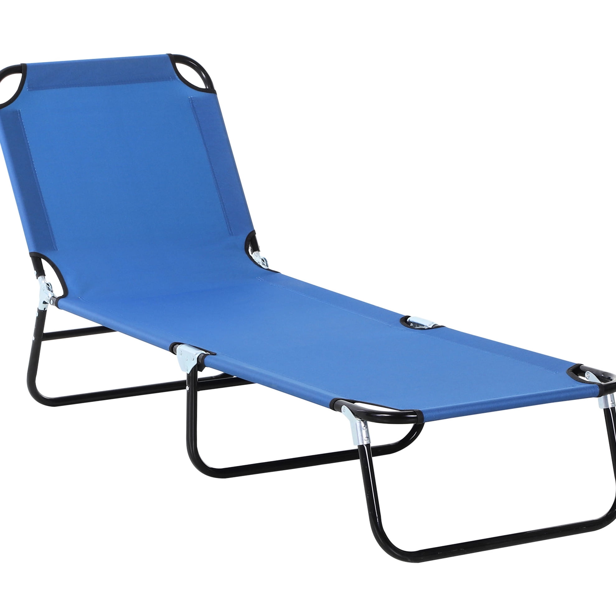 Blue Pool Lounge Chair - 5-positions Reclining Back, Fabric Seat ...