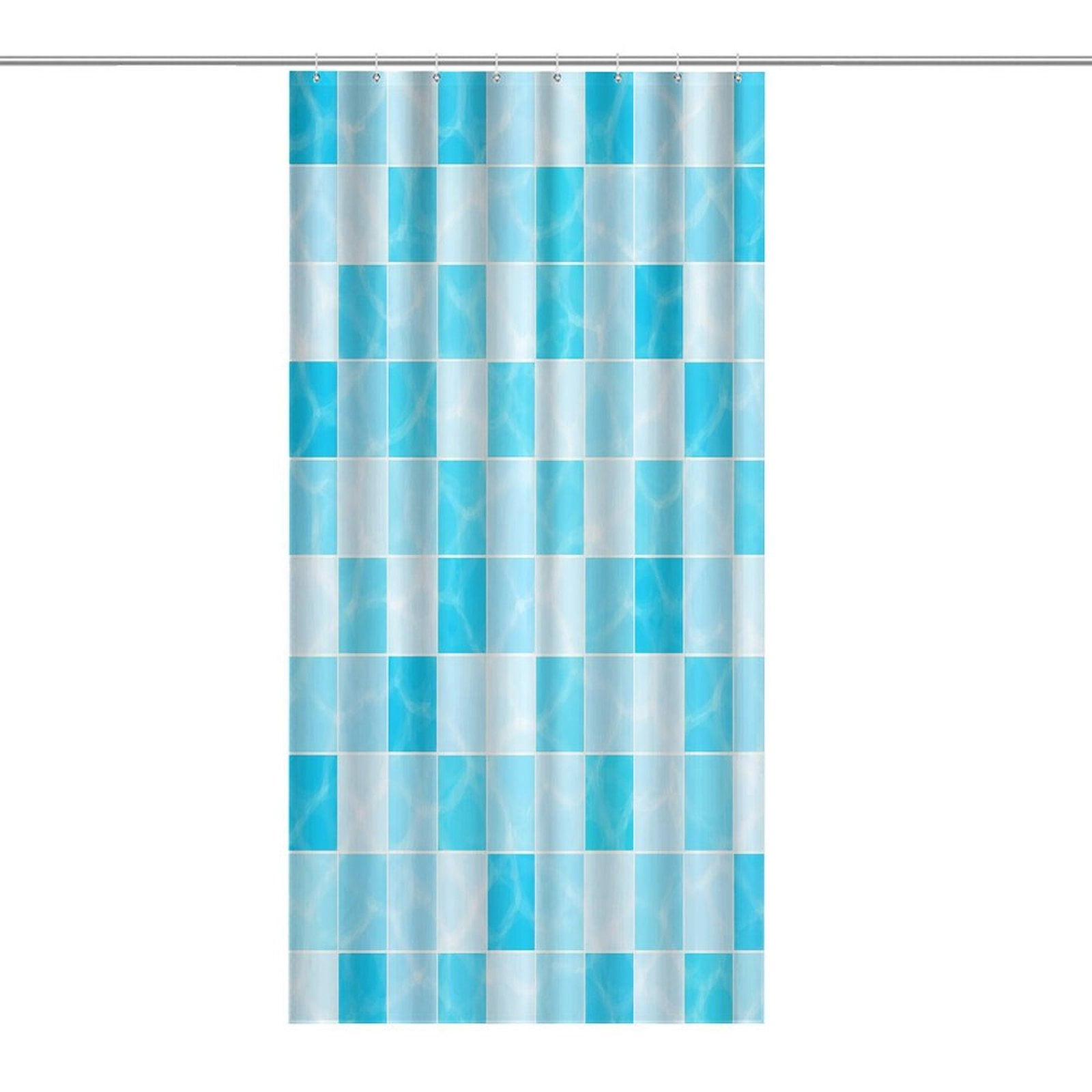Blue Pool Tile Water Print Shower Curtain,Cloth Fabric Waterproof ...