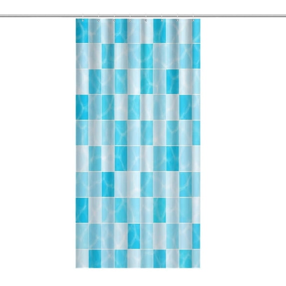 Blue Pool Tile Water Print Shower Curtain,Cloth Fabric Waterproof ...