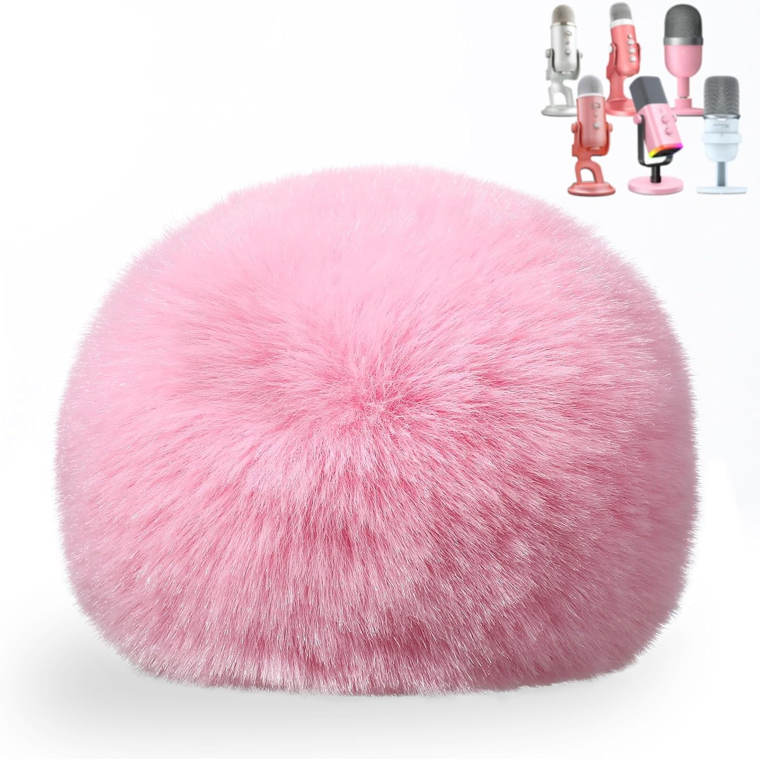 Blue Pop Filter for Microphone,Mic Foam Cover with Furry Windscreen ...