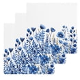 Blue Poppy Kitchen Dish Towels for Drying Dishes Set of 3, Botanical ...
