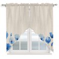 Blue Poppy Swag Curtain Valance for Window 2 Panels Spring Florals ...