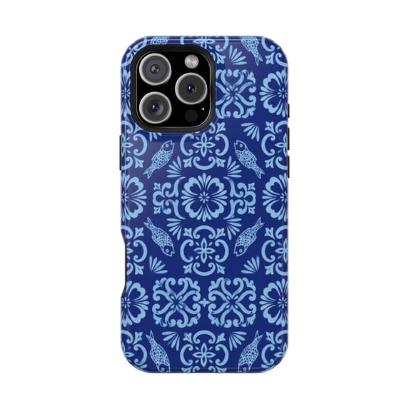 Blue Porcelain Bird Magnetic Tough Phone Case, Elegant Decorative Dual ...