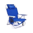 Blue Portable Beach Chair For Adults, Folding Reclining Outdoor Camping ...