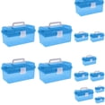 Blue Portable Box Organizer Multipurpose Sewing Box Tool Box Crafts And ...