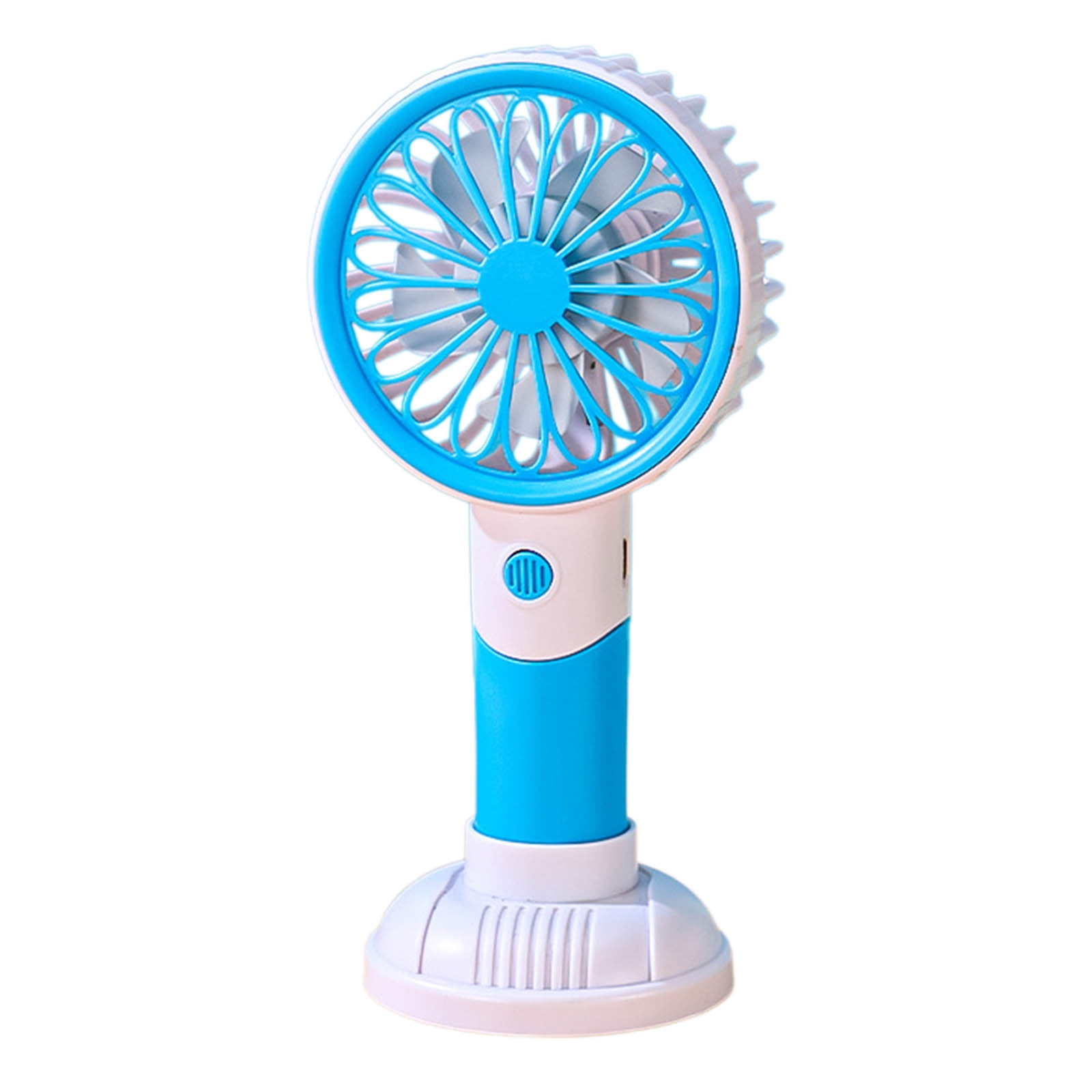 Blue Portable Handheld Usb Fan Mini Fan Base Desktop Student ...