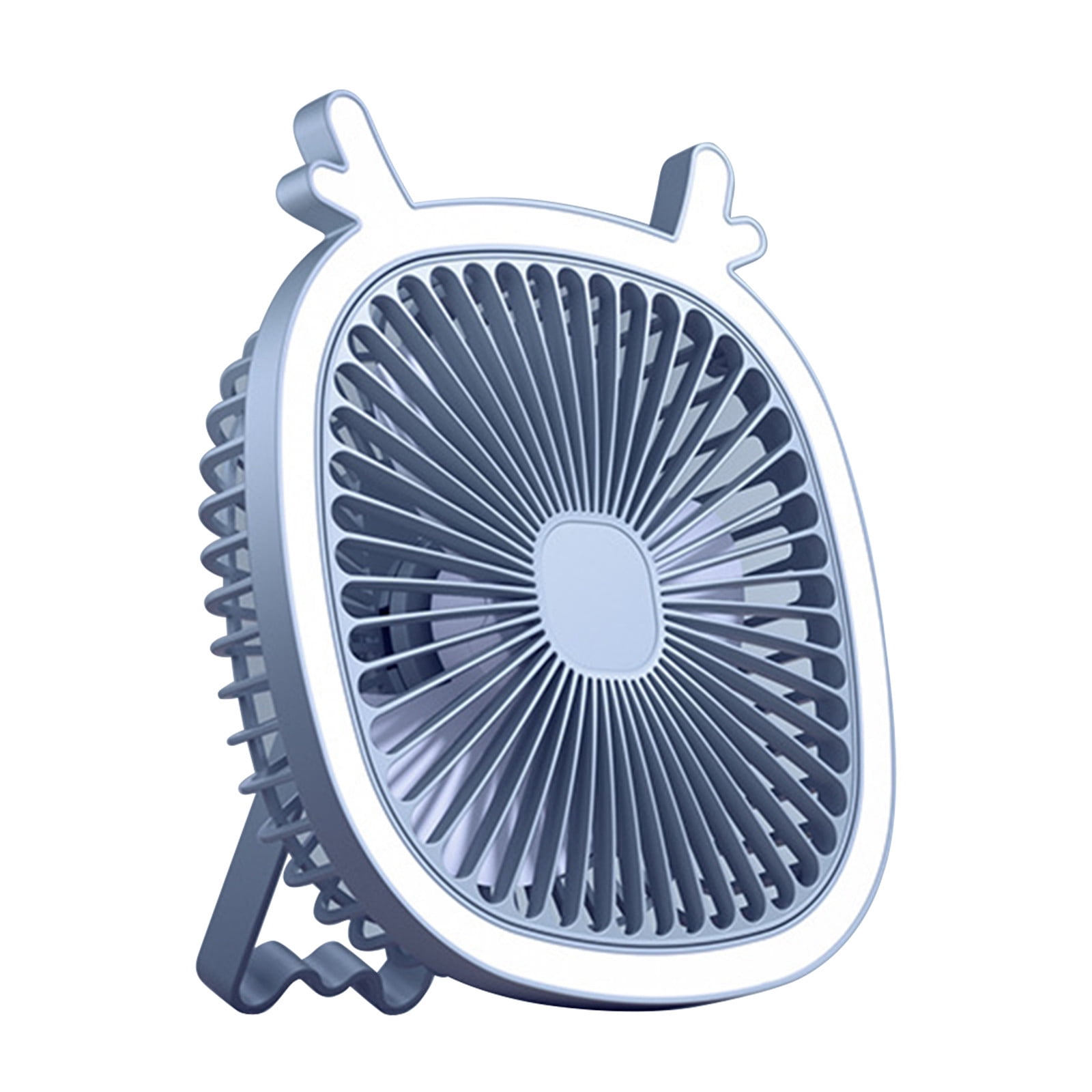 Blue Portable Night Light Desk Fan Multifunctional Usb Rechargeable ...