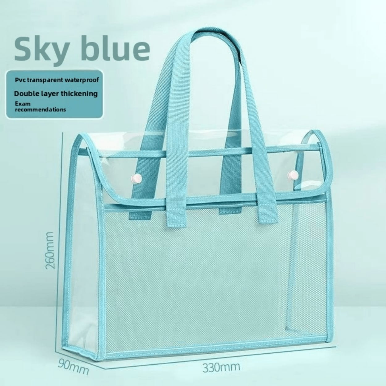 Blue Portable Waterproof Transparent File Organizer Bag – A4 Multi ...