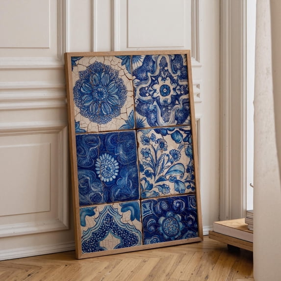 Blue Portuguese Tile Wall Art Azulejos Ceramic Tile Mediterranean ...