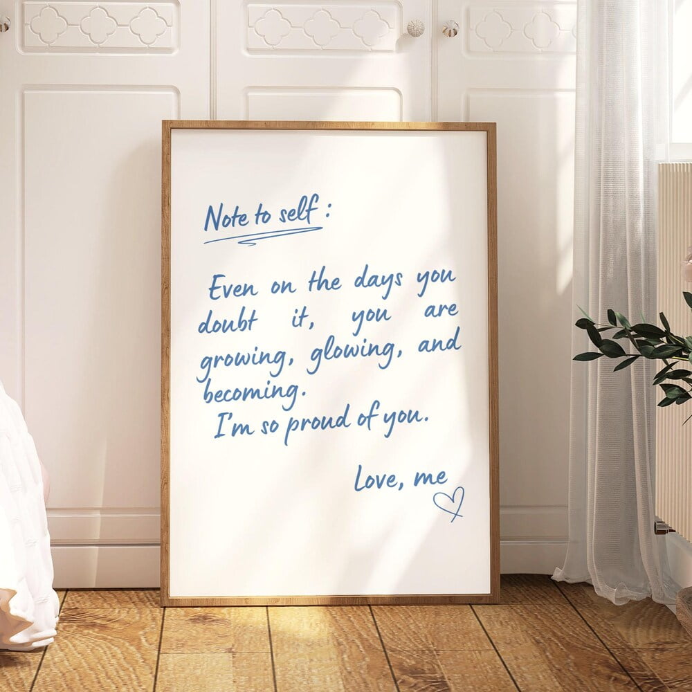 Blue Positive Affirmation Print Girl Daily Reminder Poster Motivational ...