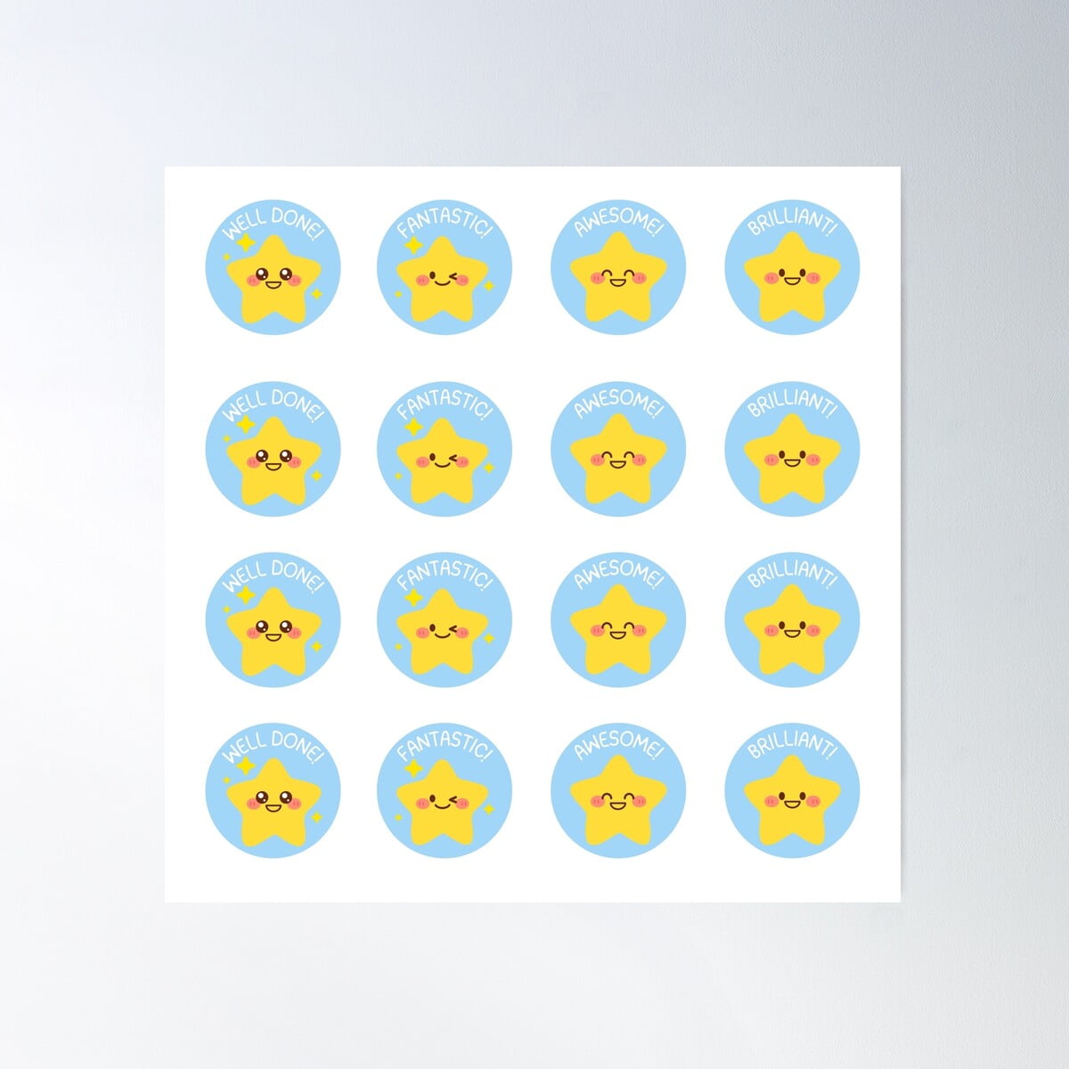 Blue Positive Affirmations For Kids | Encouraging Words Wall Art ...